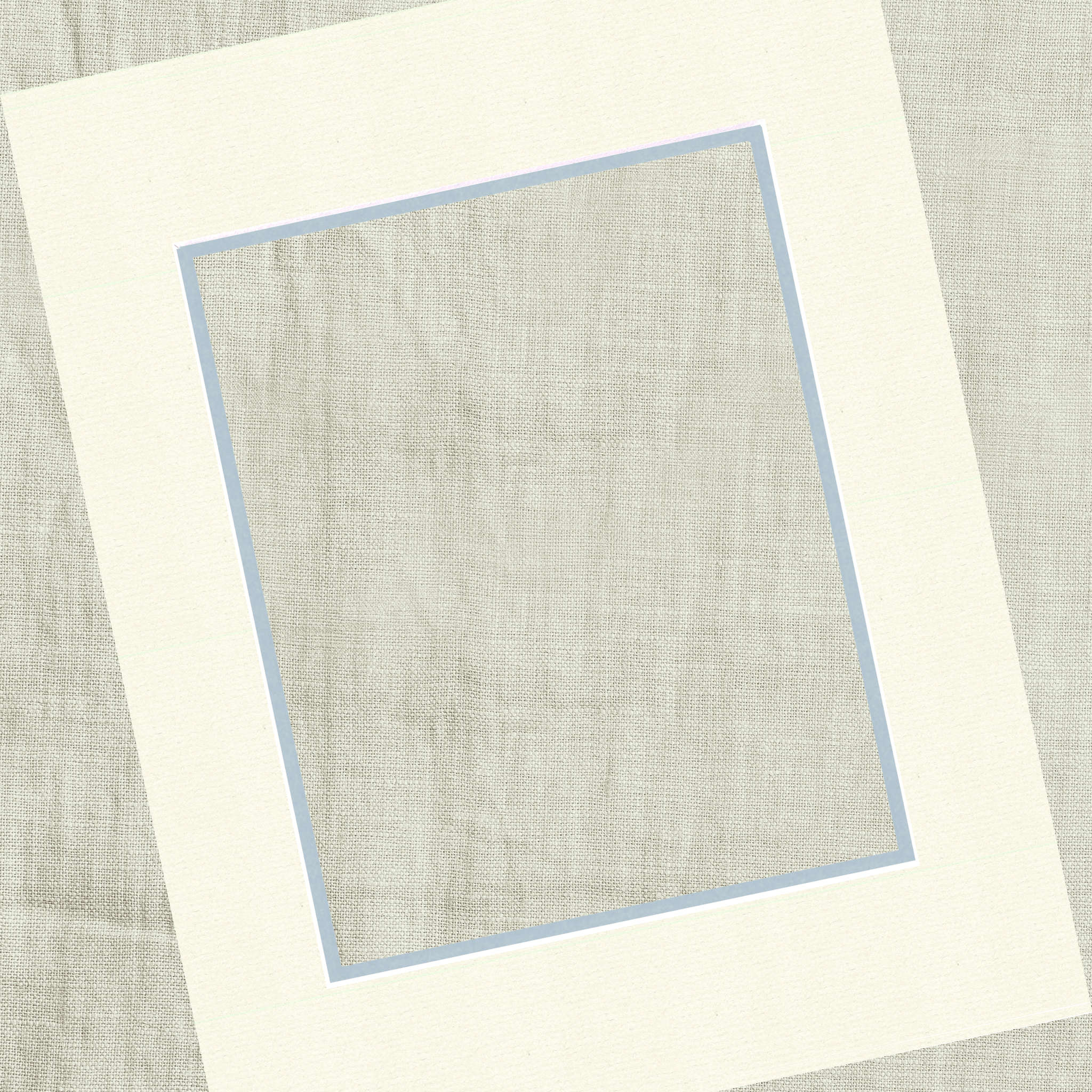 Antique White & French Blue Double Mats - Affordable Fine Art & Frames